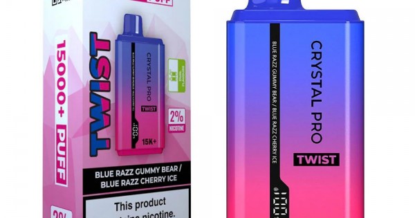 Crystal Pro Twist 15000 Puffs Blue Razz Gummy Bear / Blue Razz Cherry ...